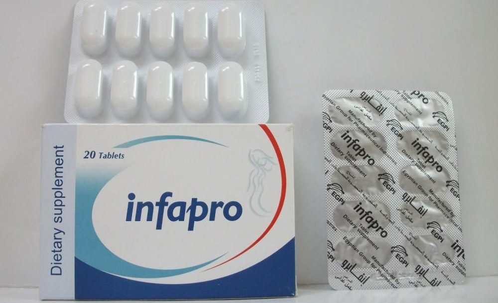 اقراص انفابرو مكمل غذائي كالسيوم وحديد و حمض الفوليك InfaPro | روشتة